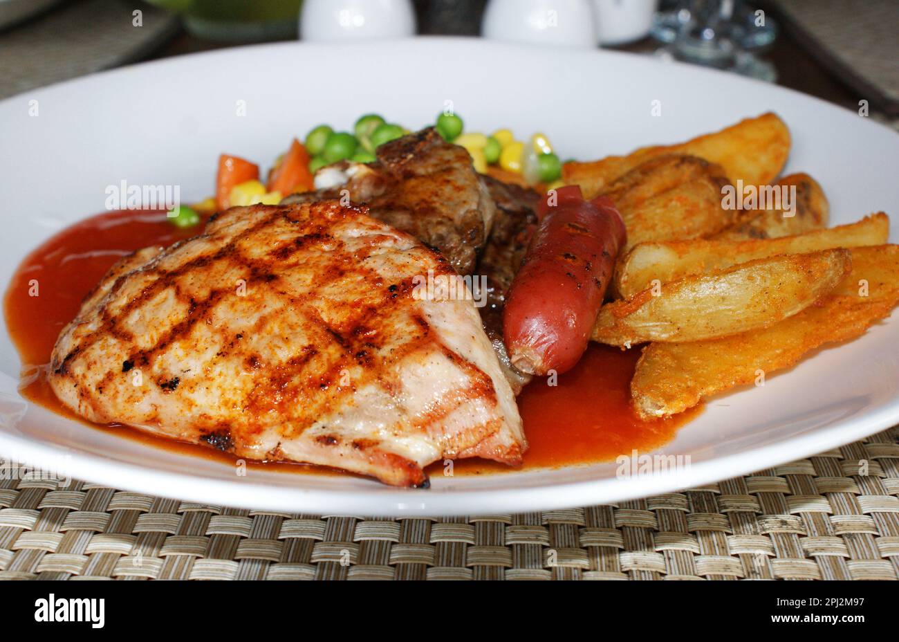 Chicken Combo Steak at Cafe Jakarta Indonesia Stock Photo - Alamy