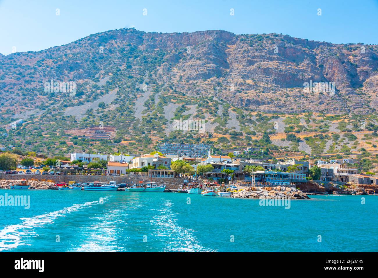 Plaka, Greece, August 19, 2022: Marina in Greek port Plaka at Crete ...