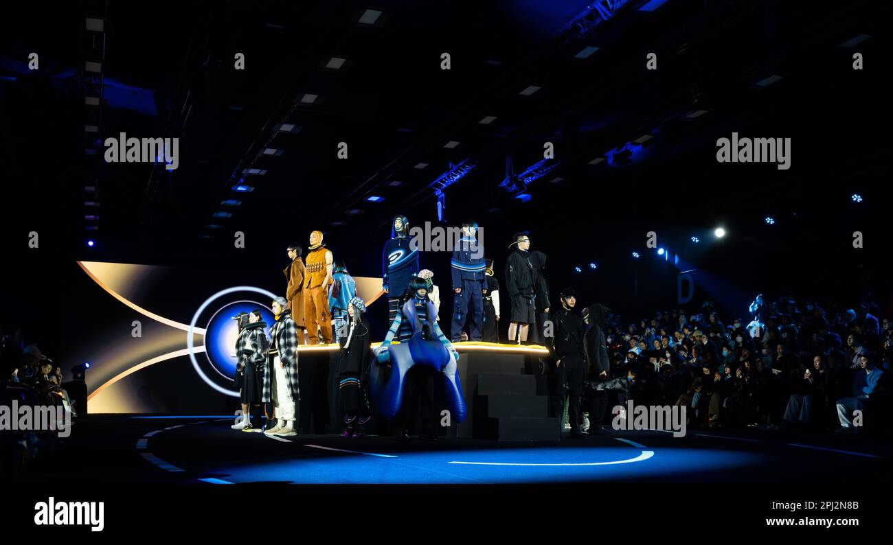 SHANGHAI, CHINA - MARCH 30, 2023 - Models walk during the fashion show ...