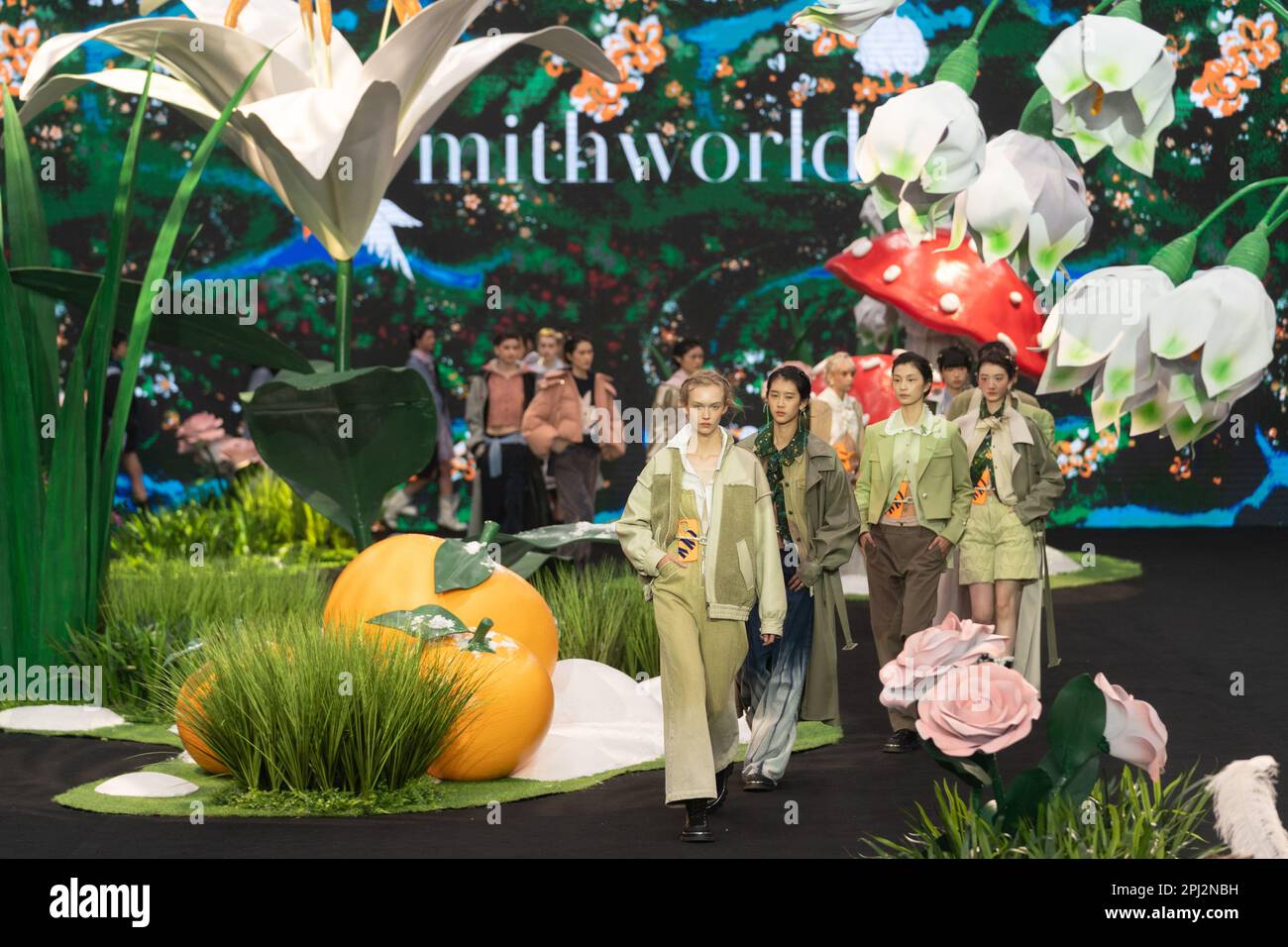 SHANGHAI, CHINA - MARCH 30, 2023 - Models walk during the fashion show for the brand mithworld ...