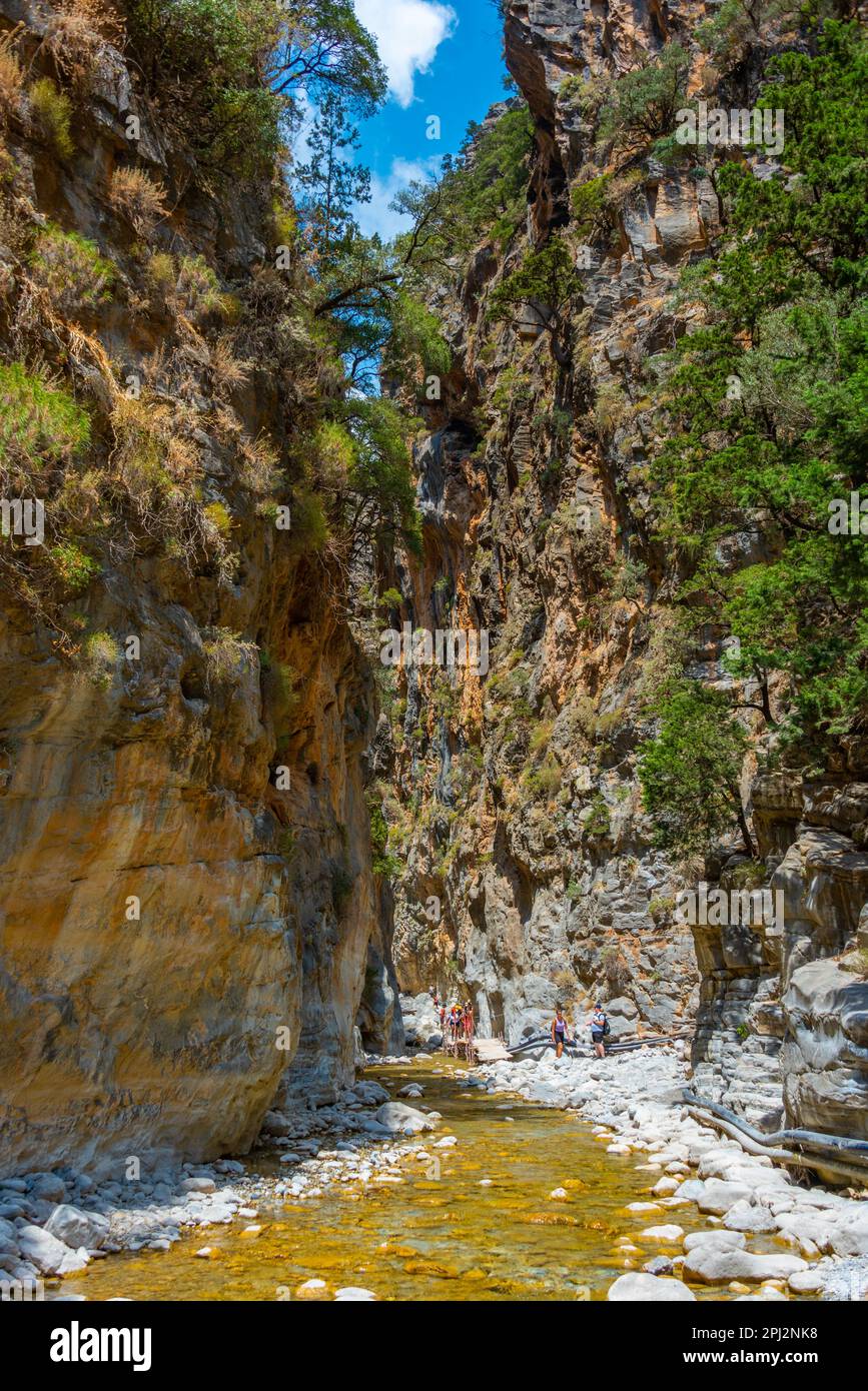 Samaria, Greece, August 22, 2022: Iron Gates at Samaria gorge at Greek ...