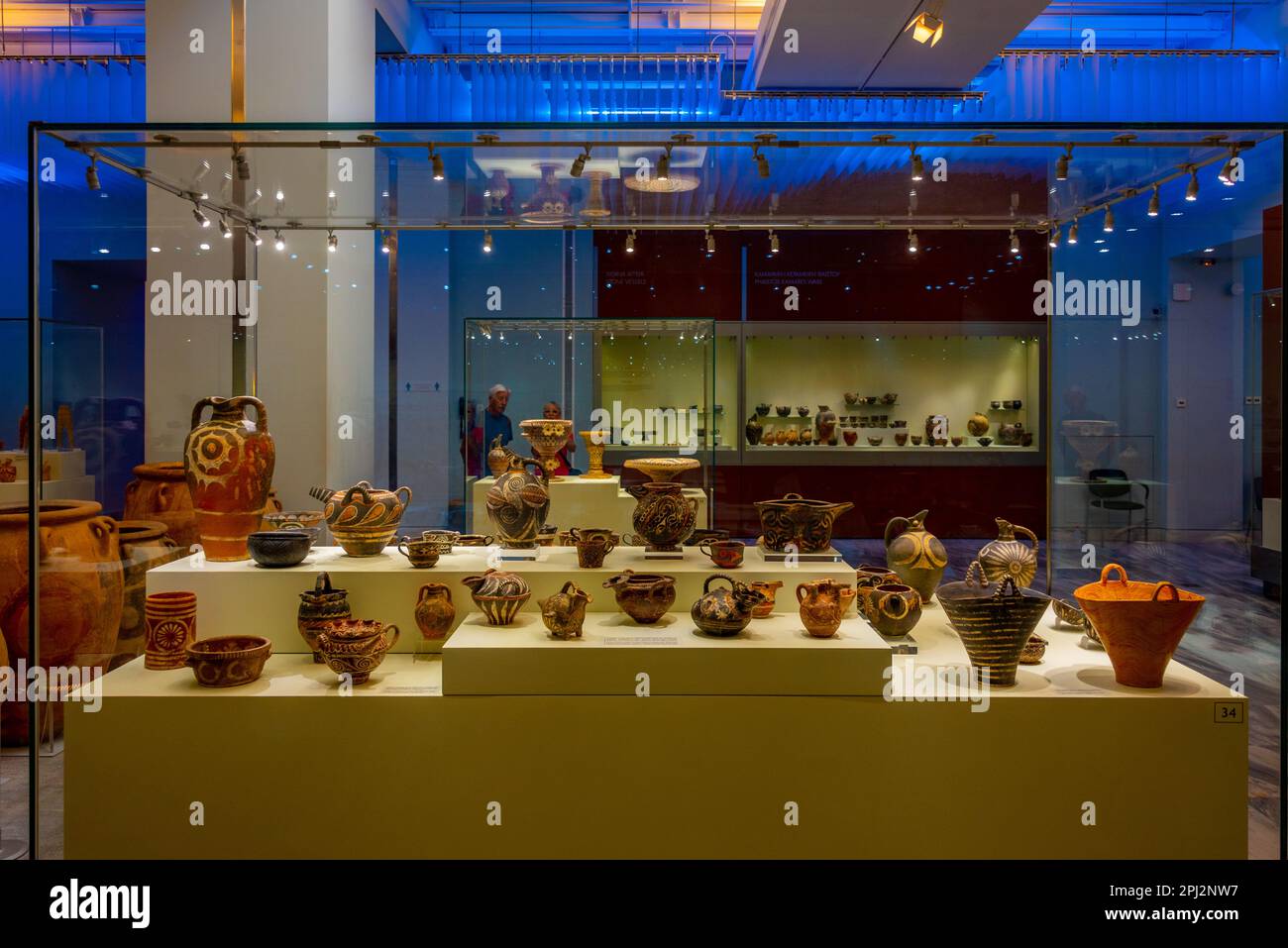 Heraklion, Greece, August 24, 2022: Collection of historical artifacts ...