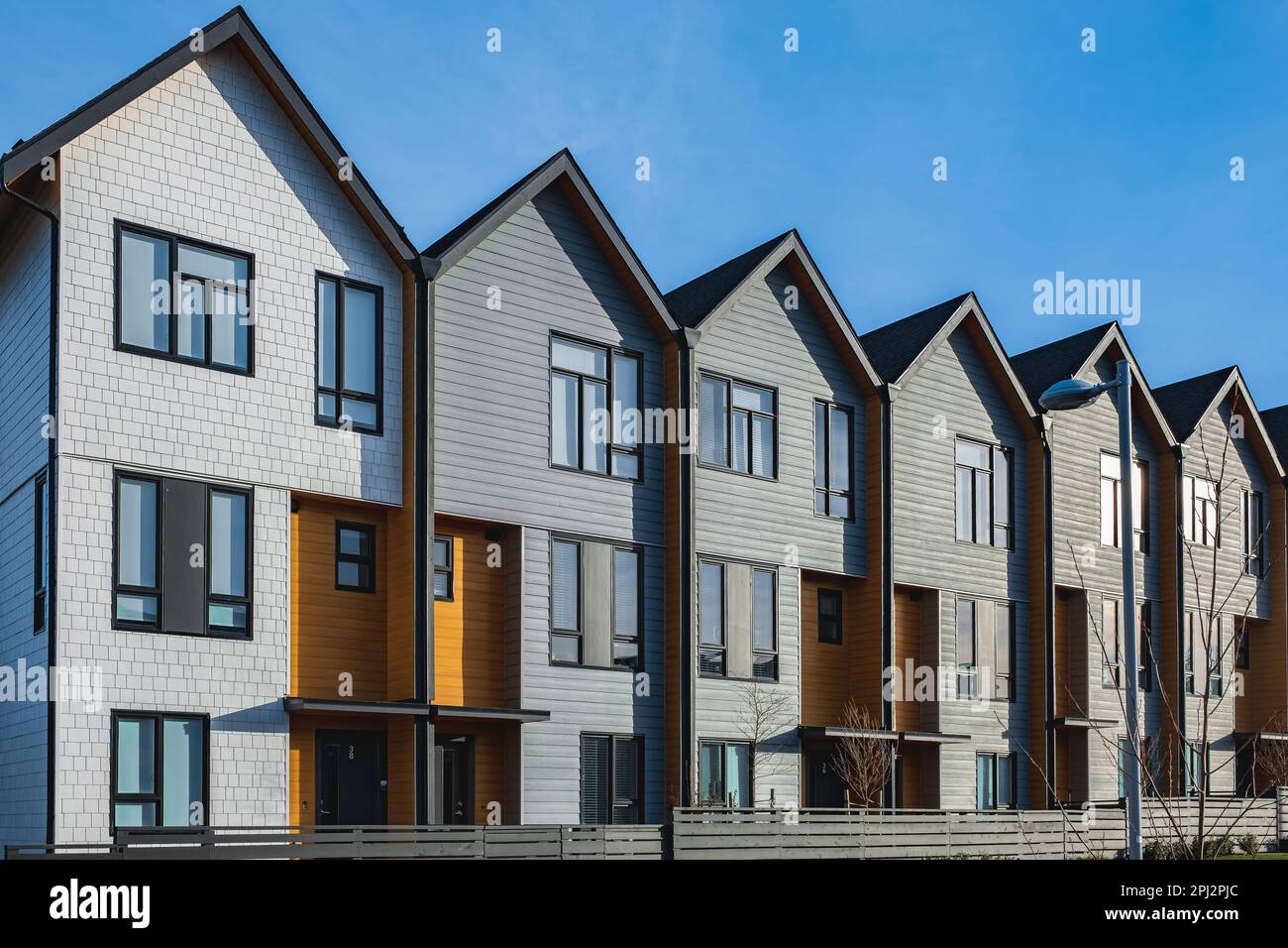 New residential townhouses. Modern apartment buildings in BC Canada ...