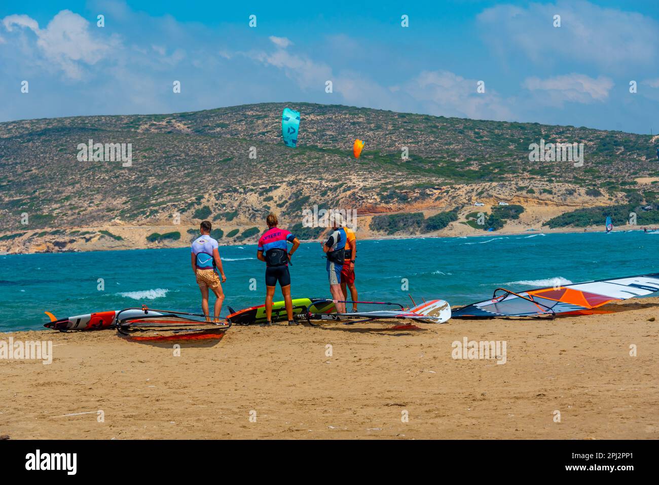 Rhodes, Greece, September 1, 2022: Kitesurfers at Prasonisi beach of ...