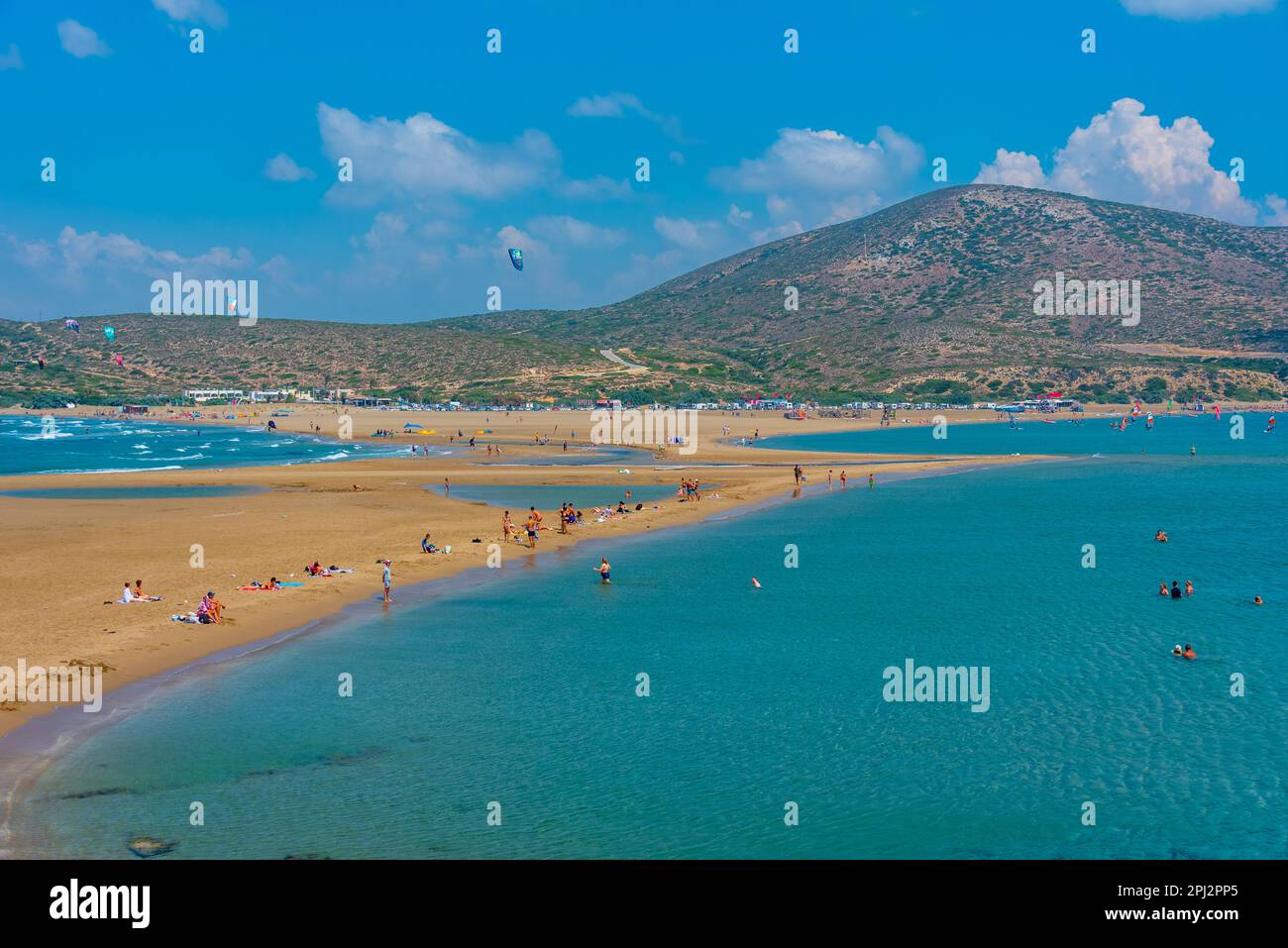 Rhodes, Greece, September 1, 2022: Panorama of Prasonisi beach at Greek ...