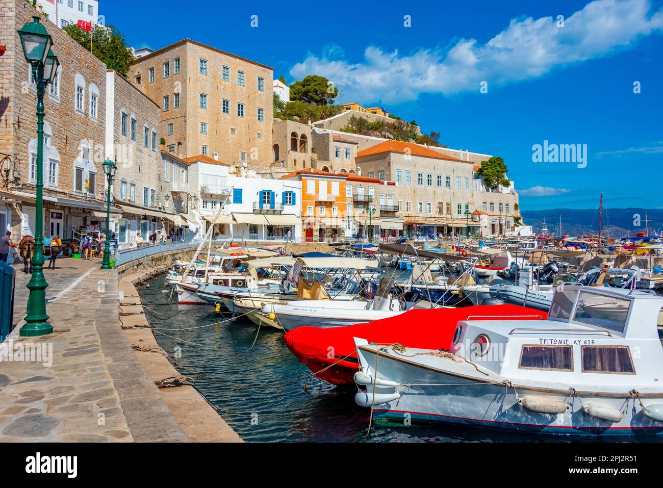 Hydra, Greece, September 5, 2022: View of port of Hydra in Greece Stock ...