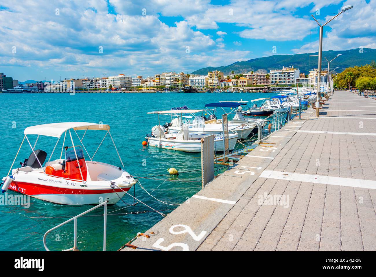 Kalamata, Greece, September 7, 2022: Boats mooring at the port of ...