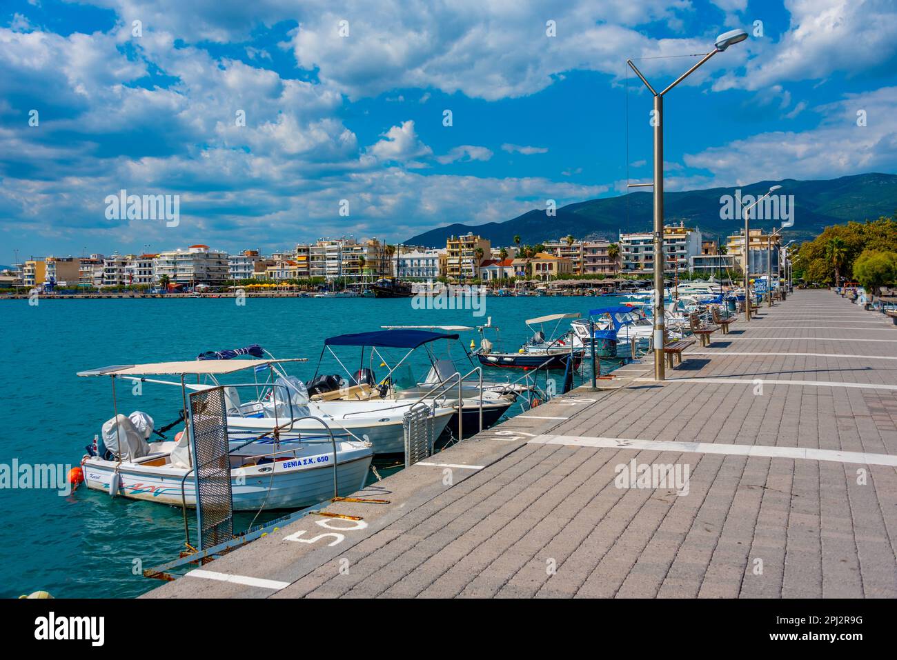 Kalamata, Greece, September 7, 2022: Boats mooring at the port of ...