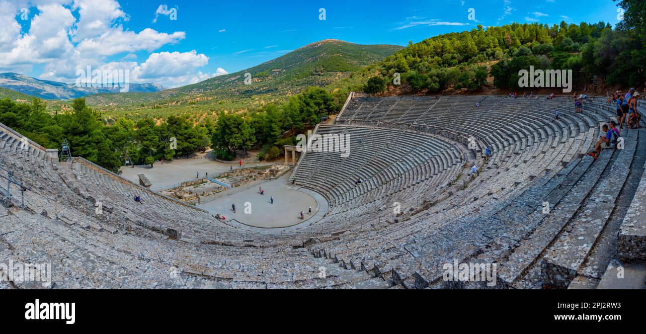 Greek ancient stadium epidavros ruins hi-res stock photography and ...