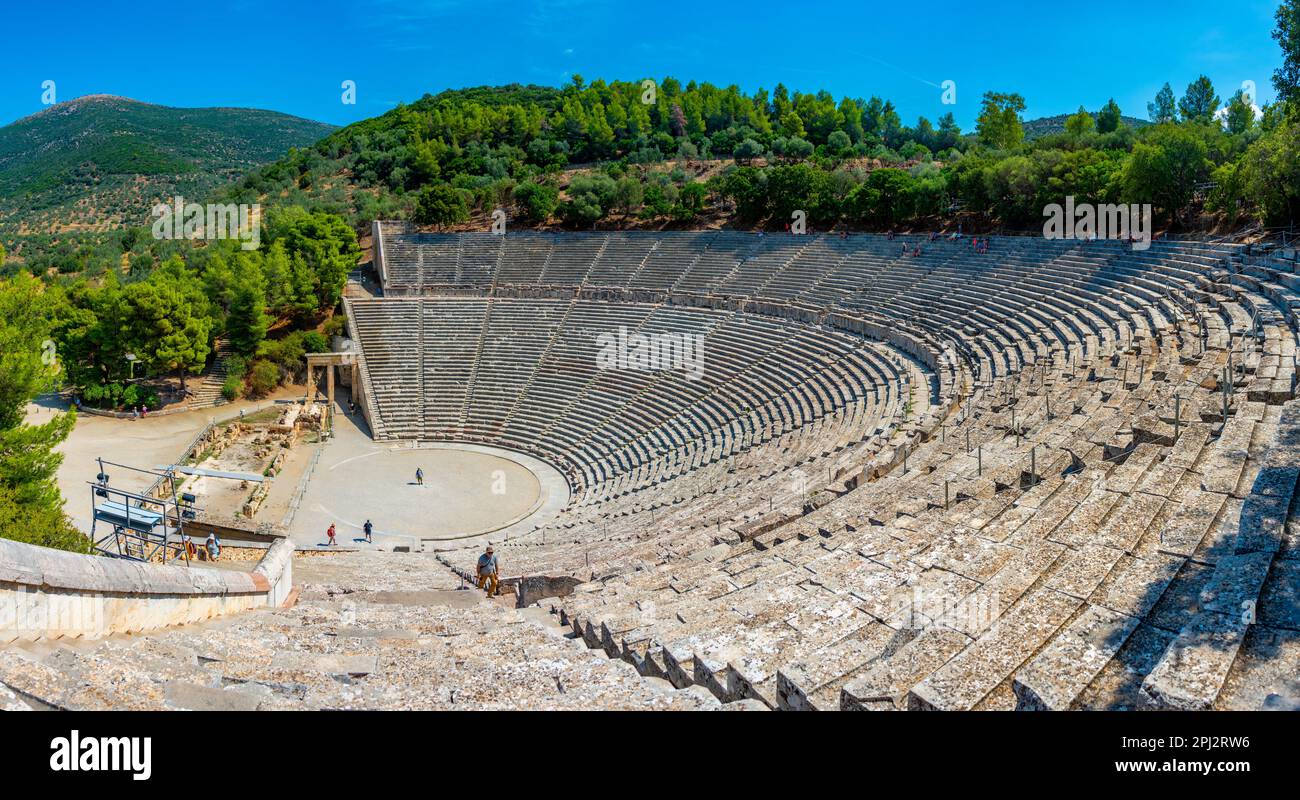 Greek ancient stadium epidavros ruins hi-res stock photography and ...