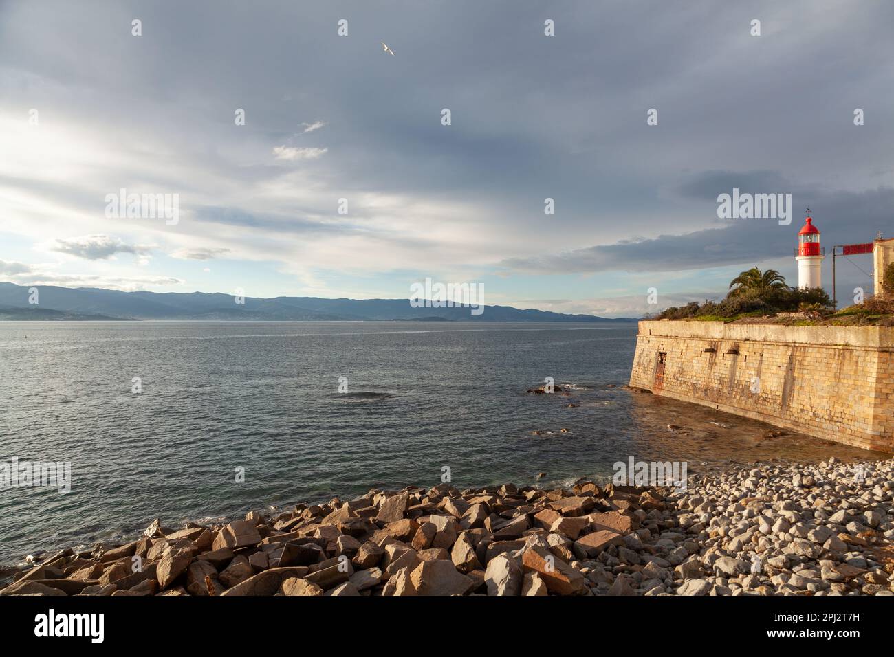 The lighthouse of the citadel of Ajaccio, Corse-du-Sud, Corsica Stock ...