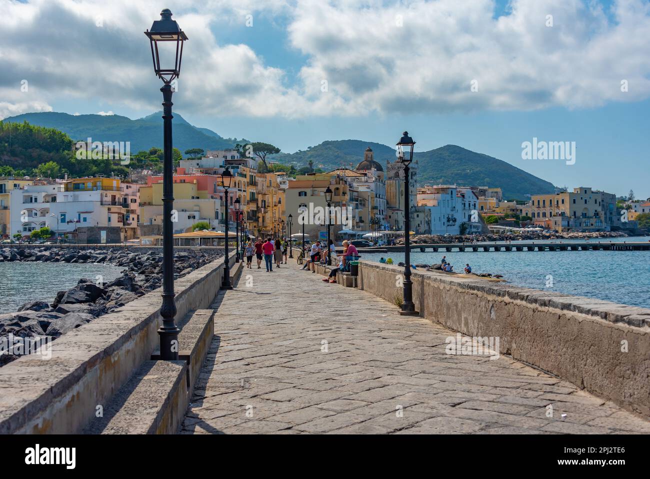 Ischia, Italy, May 22, 2022: Seaside view of Porto d'Ischia town viewed ...