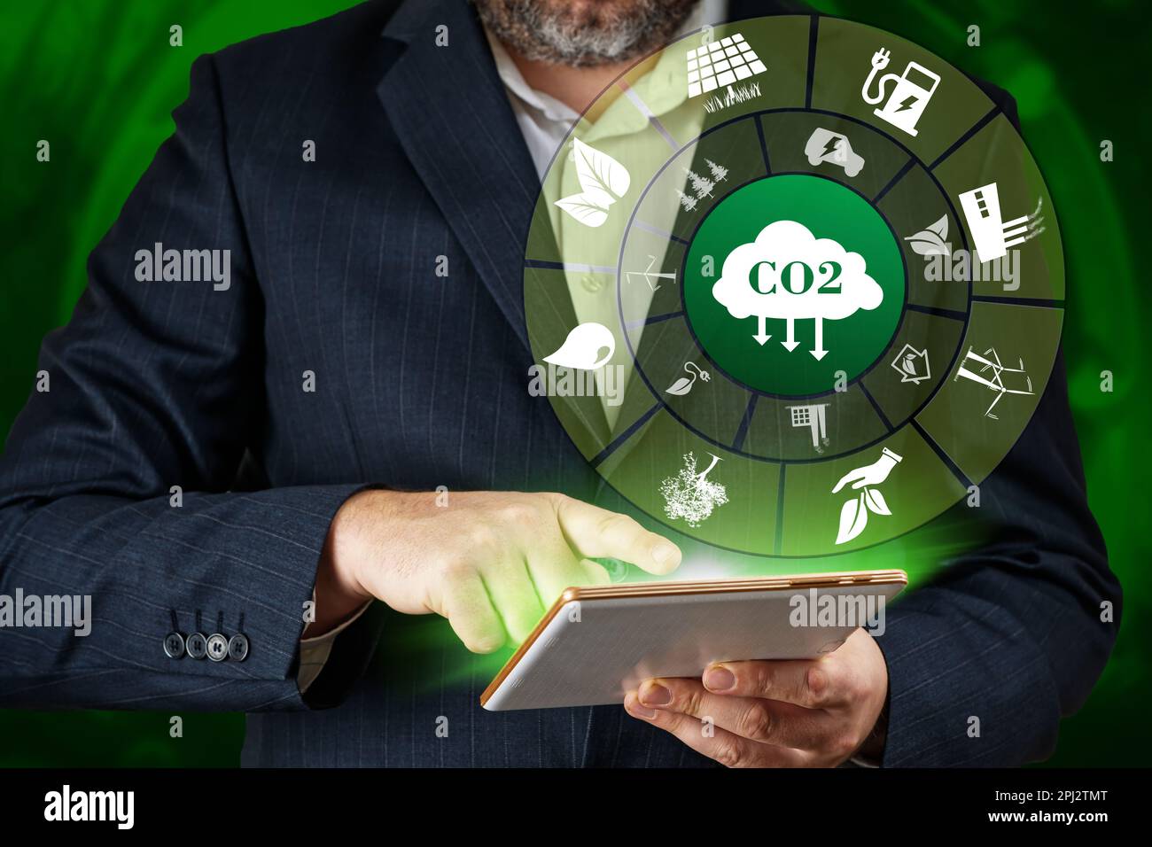 Lower CO2 emissions concept. Global warming and climate change limit ...