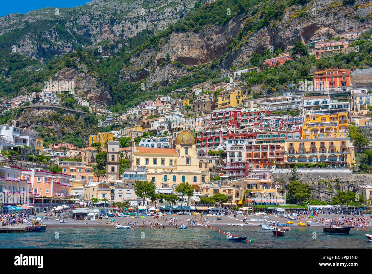 Positano, Italy, May 21, 2022: Panorama view of Positano town in Italy ...