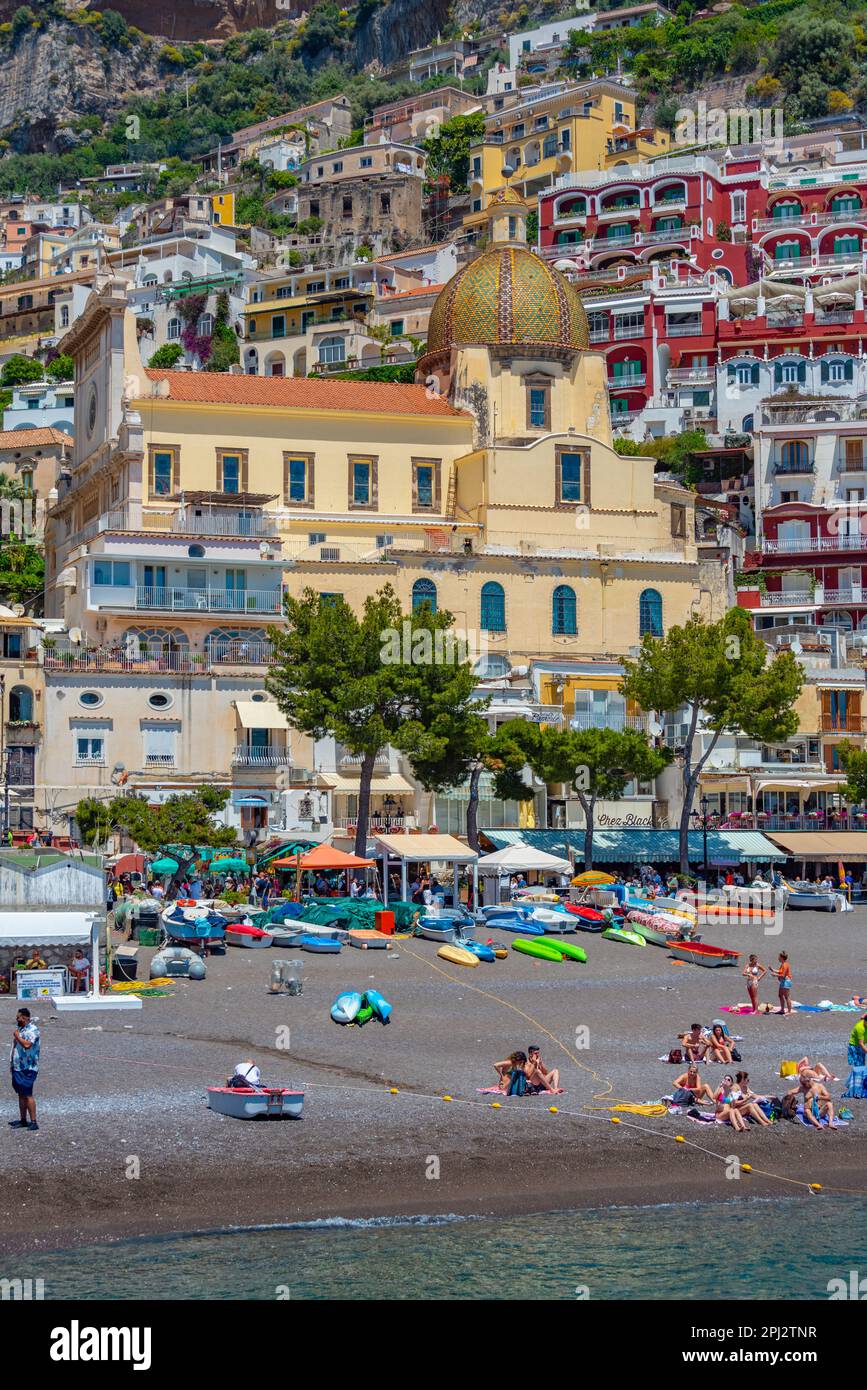 Positano, Italy, May 21, 2022: Chiesa di Santa Maria Assunta church in ...