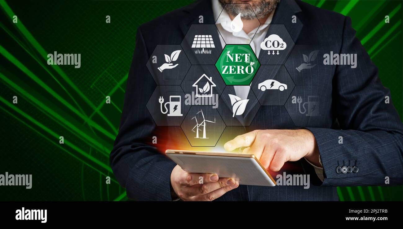 Net zero emission, Clean technology, Renewable energy concept. Net zero ...