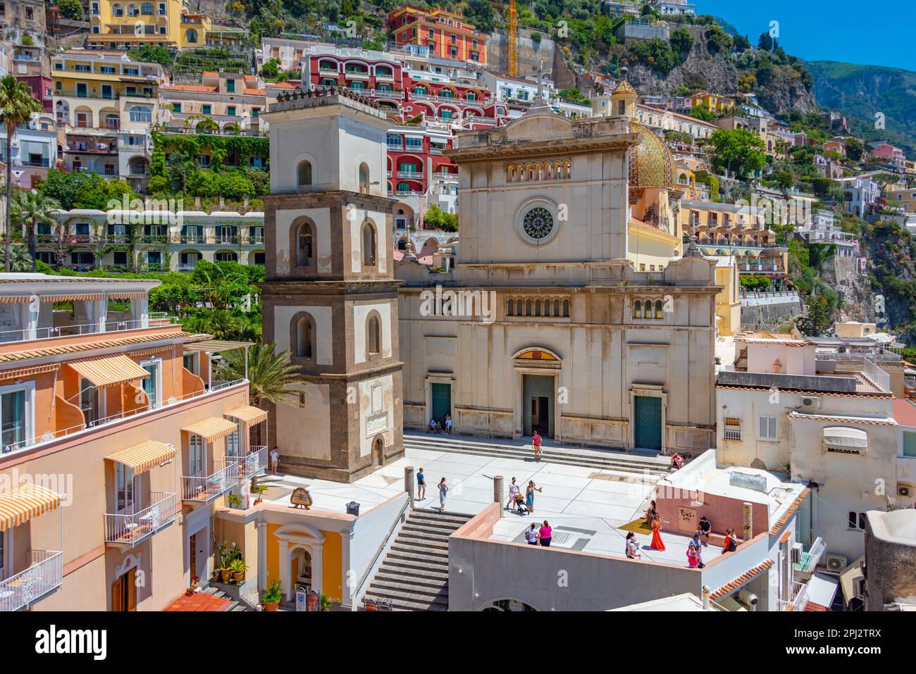 Positano, Italy, May 21, 2022: Chiesa di Santa Maria Assunta church in ...