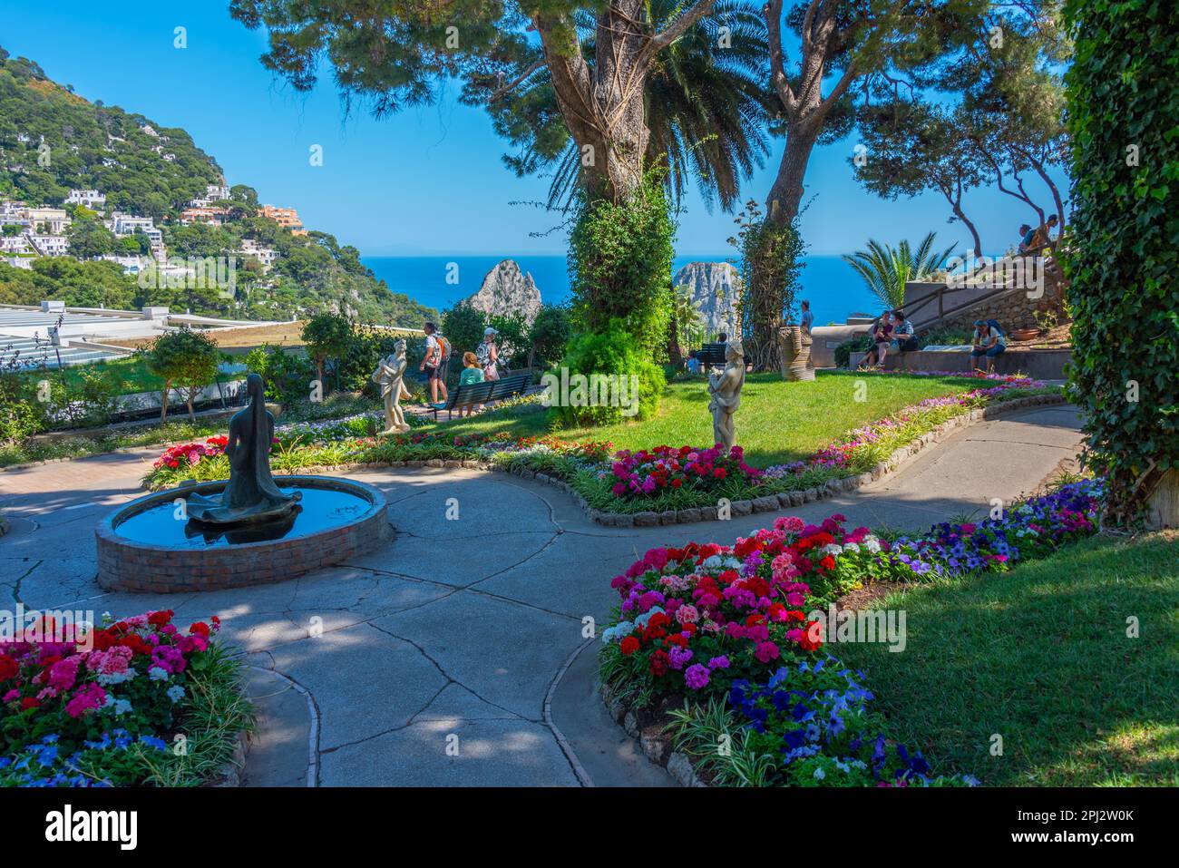 Capri, Italy, May 20, 2022: Sunny day at Giardini di Augusto gardens at ...