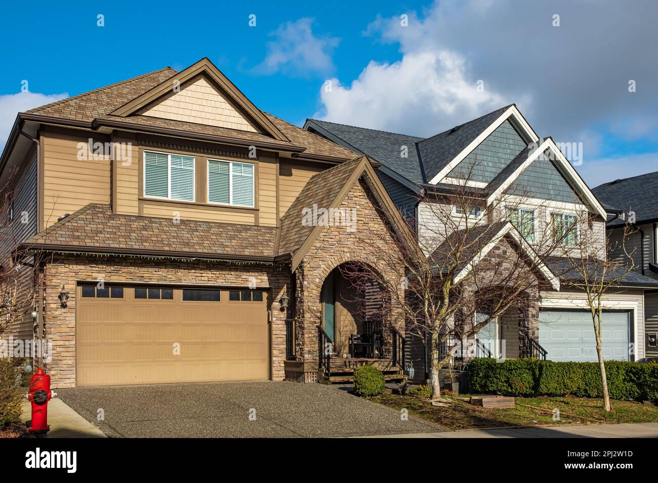 Real Estate Exterior Front House. Big custom made luxury house with ...