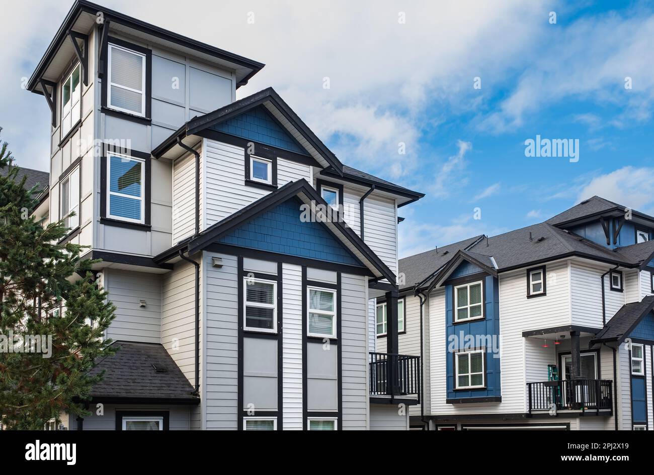 Residential townhouses. Modern apartment buildings in BC Canada. Modern ...