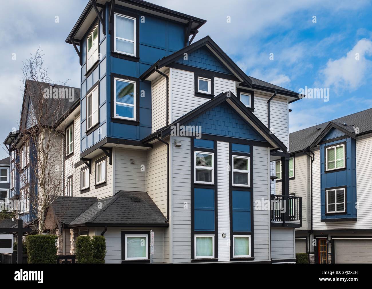 Residential townhouses. Modern apartment buildings in BC Canada. Modern ...