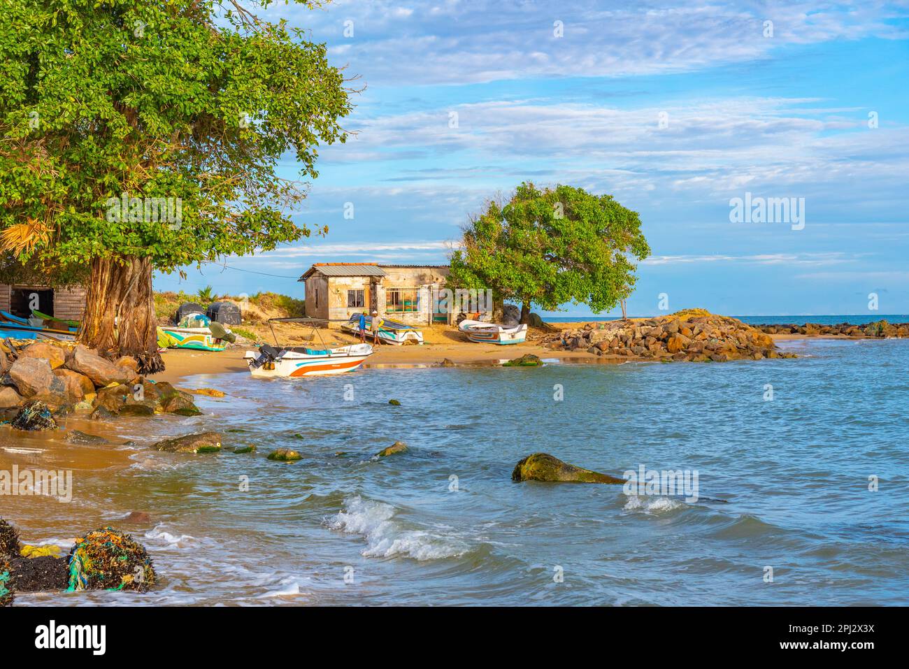 Kalpitiya, Sri Lanka, February 12, 2022: Fishing boat on Kalpitiya ...