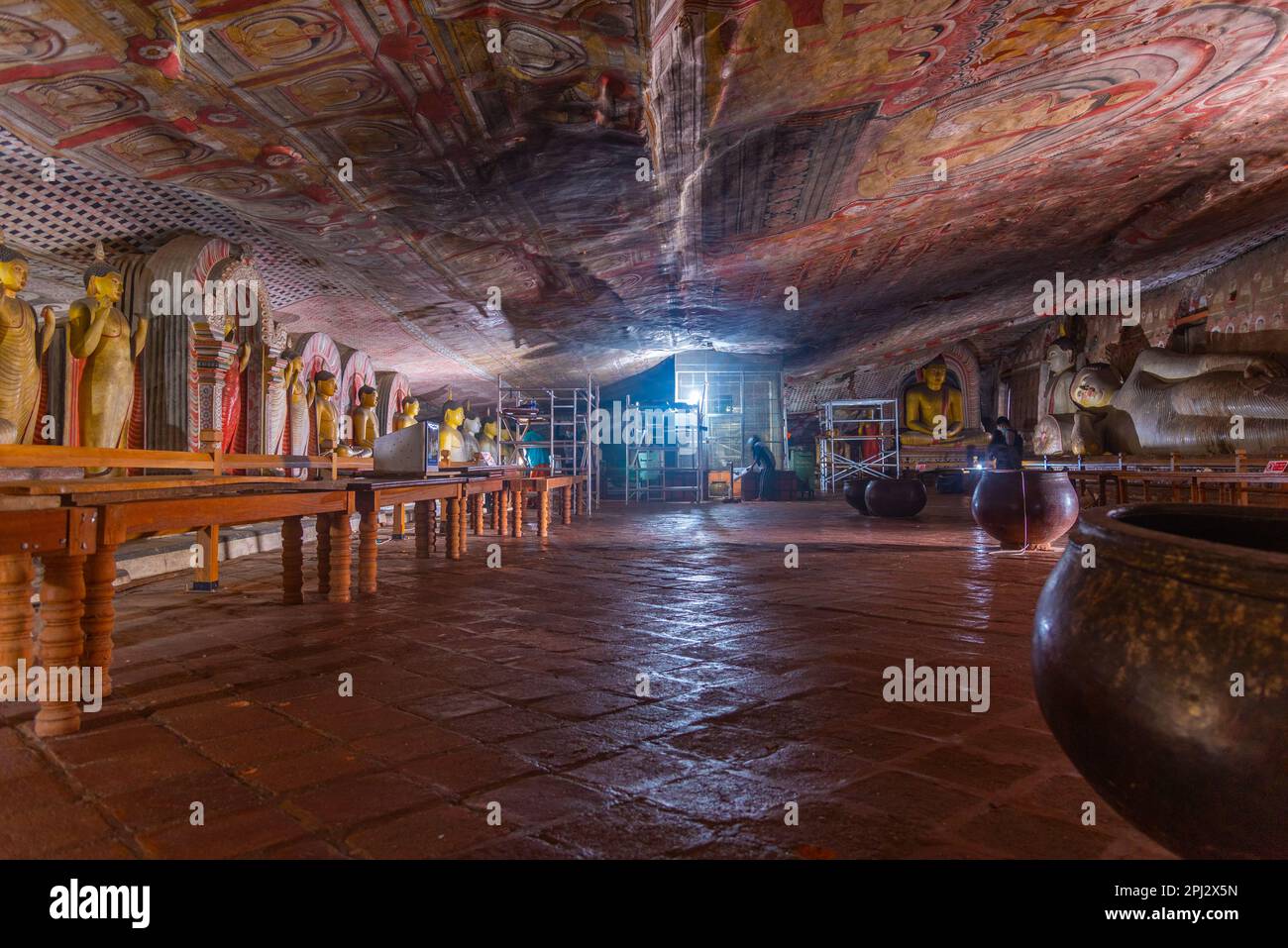 Dambulla, Sri Lanka, February 10, 2022: Interior of Dambulla Cave ...