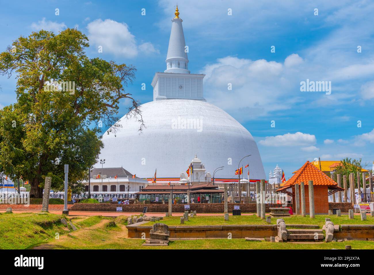 Anuradhapura, Sri Lanka, February 9, 2022: Ruwanweli Maha Seya stupa ...