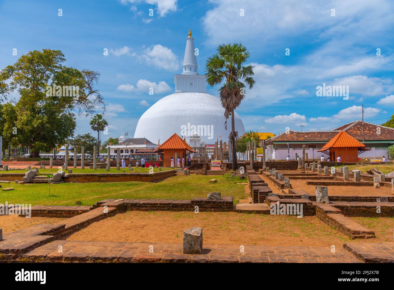 Anuradhapura, Sri Lanka, February 9, 2022: Ruwanweli Maha Seya stupa ...