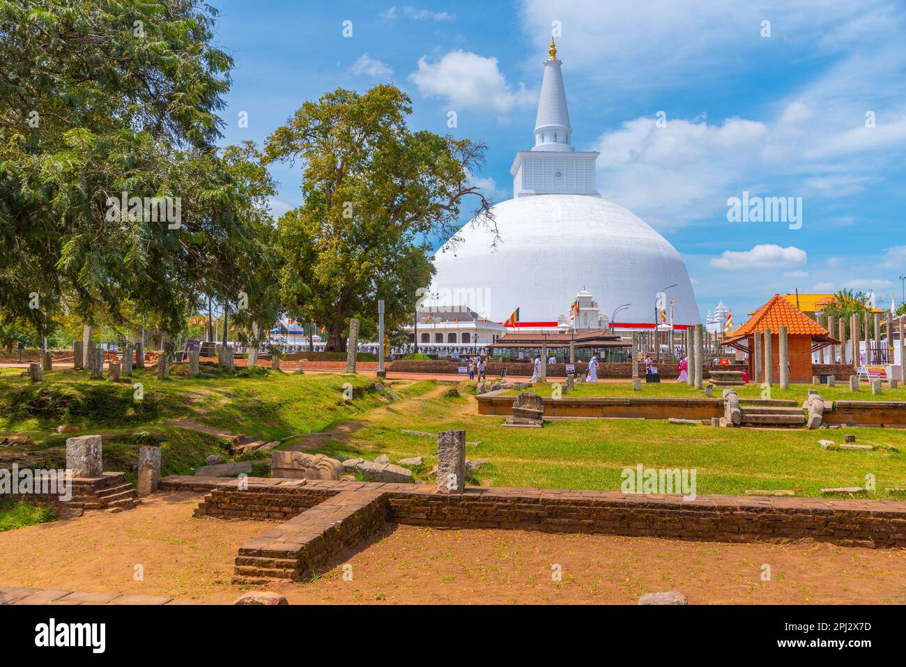 Anuradhapura, Sri Lanka, February 9, 2022: Ruwanweli Maha Seya stupa built in Anuradhapura, Sri ...