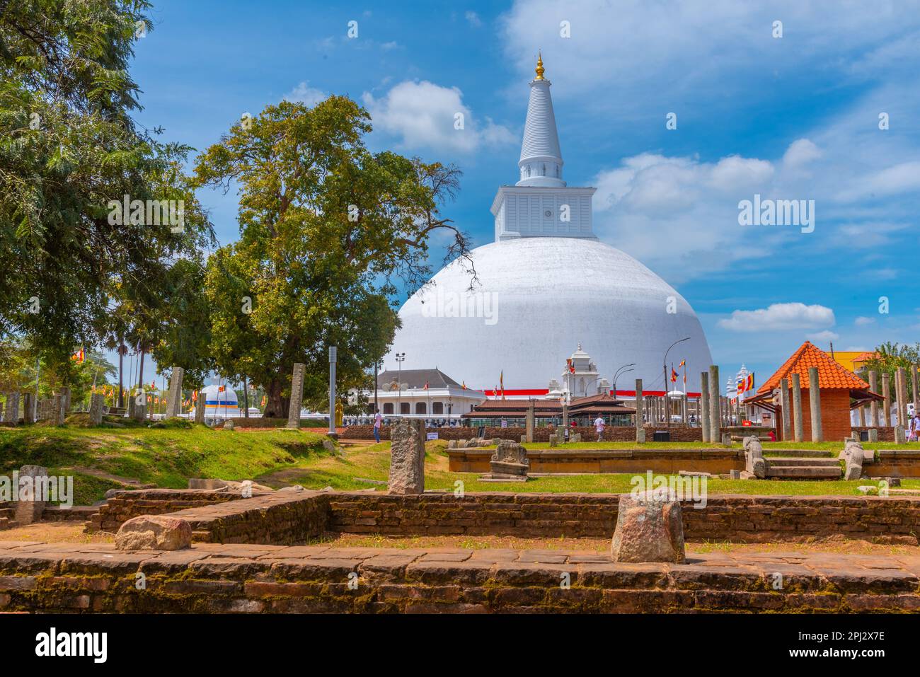 Anuradhapura, Sri Lanka, February 9, 2022: Ruwanweli Maha Seya stupa ...