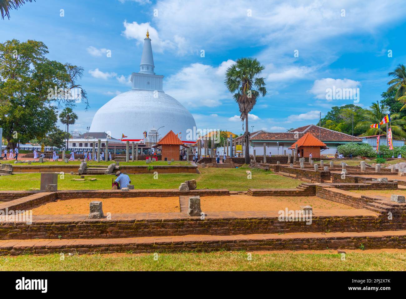 Anuradhapura, Sri Lanka, February 9, 2022: Ruwanweli Maha Seya stupa ...