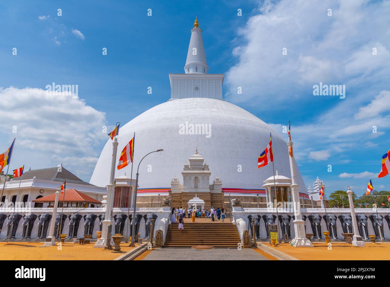 Anuradhapura, Sri Lanka, February 9, 2022: Ruwanweli Maha Seya stupa ...