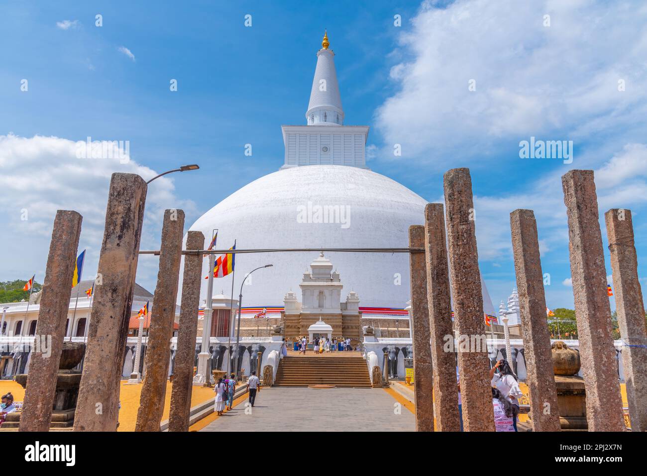 Anuradhapura, Sri Lanka, February 9, 2022: Ruwanweli Maha Seya stupa ...