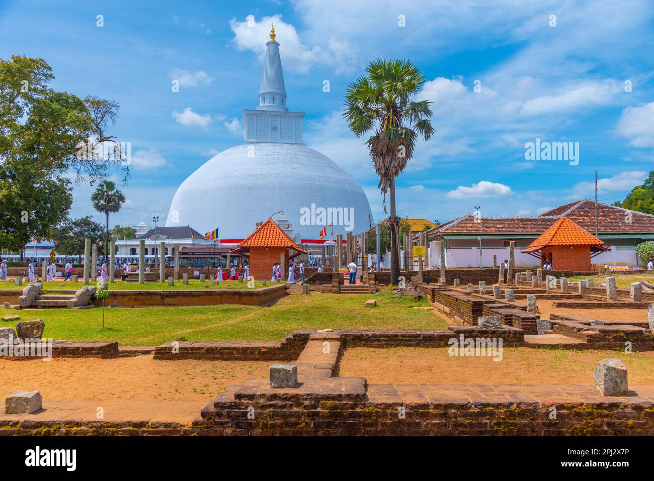 Anuradhapura, Sri Lanka, February 9, 2022: Ruwanweli Maha Seya stupa ...