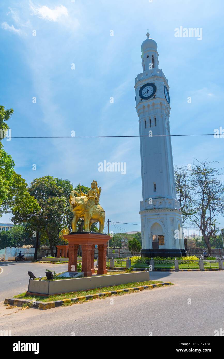 Jaffna, Sri Lanka, February 8, 2022: Famous clock tower in Jaffna, Sri ...