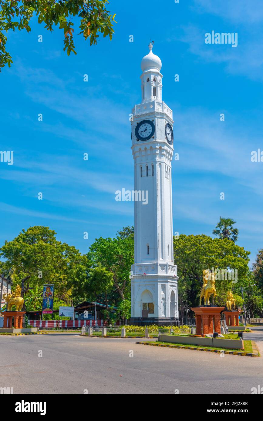 Jaffna, Sri Lanka, February 8, 2022: Famous clock tower in Jaffna, Sri ...