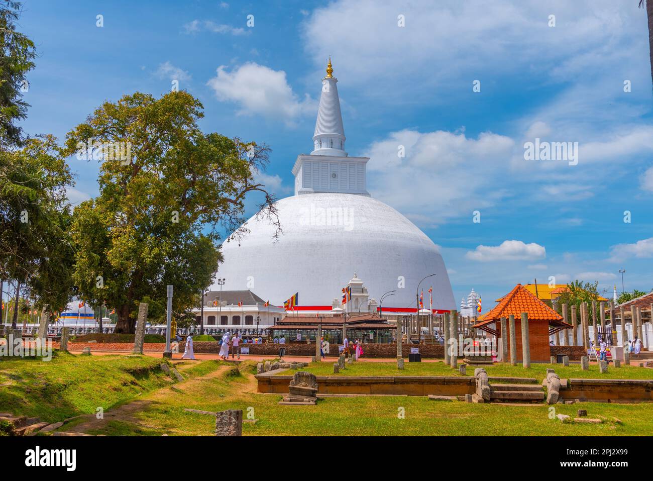 Anuradhapura, Sri Lanka, February 9, 2022: Ruwanweli Maha Seya stupa ...