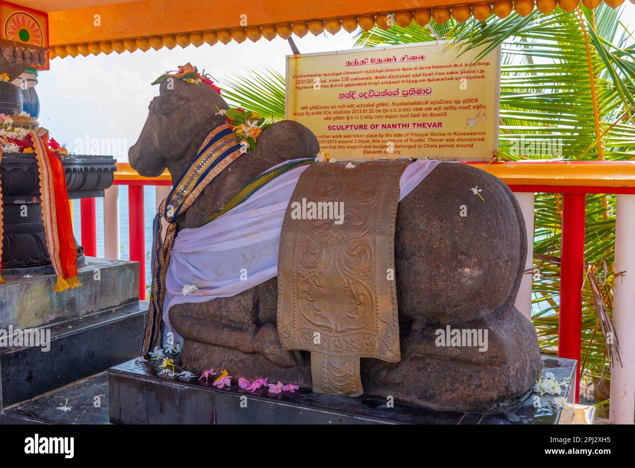 Trincomalee, Sri Lanka, February 6, 2022: Sculpture of Nanthi Thevar ...