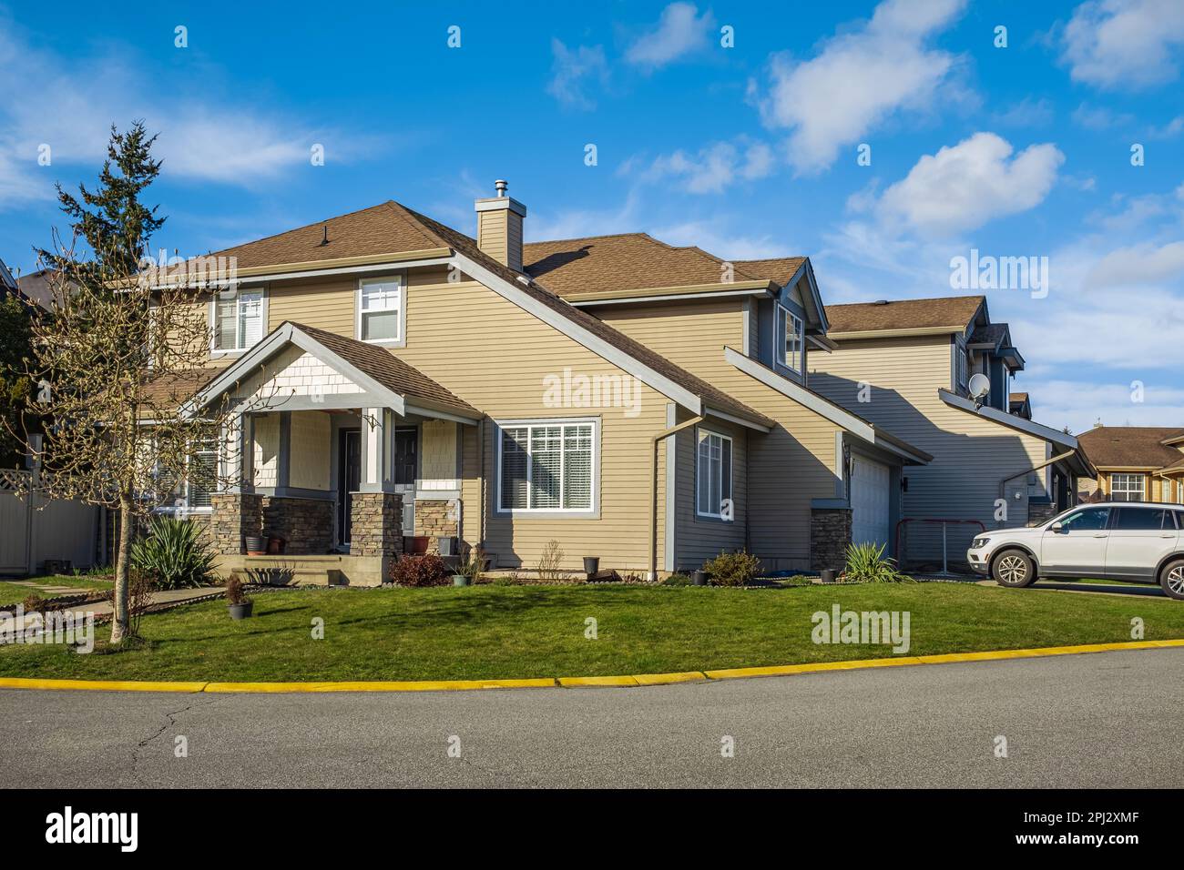 Real Estate Exterior Front House. Big custom made luxury house with ...