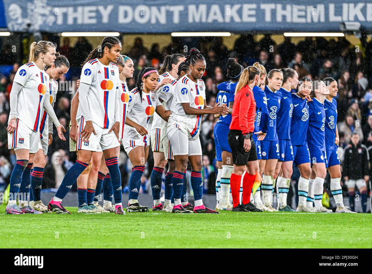 Team Lyon an team Chelsea pictured during a female soccer game between ...
