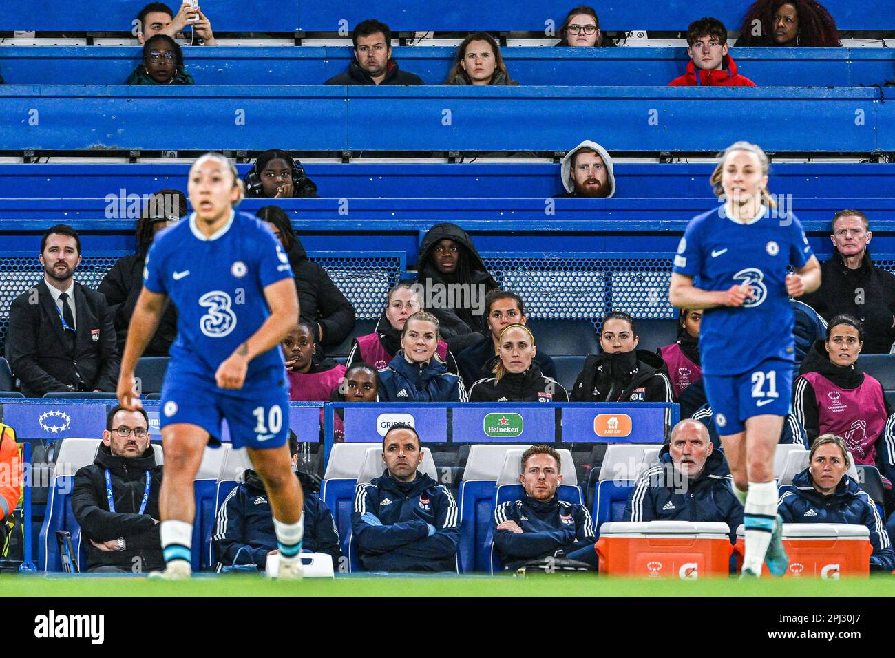 Janice Cayman (23) of Lyon pictured during a female soccer game between ...