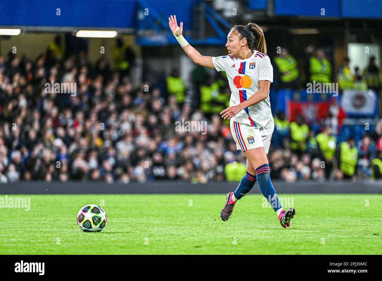 Selma Bacha (4) of Lyon pictured during a female soccer game between ...