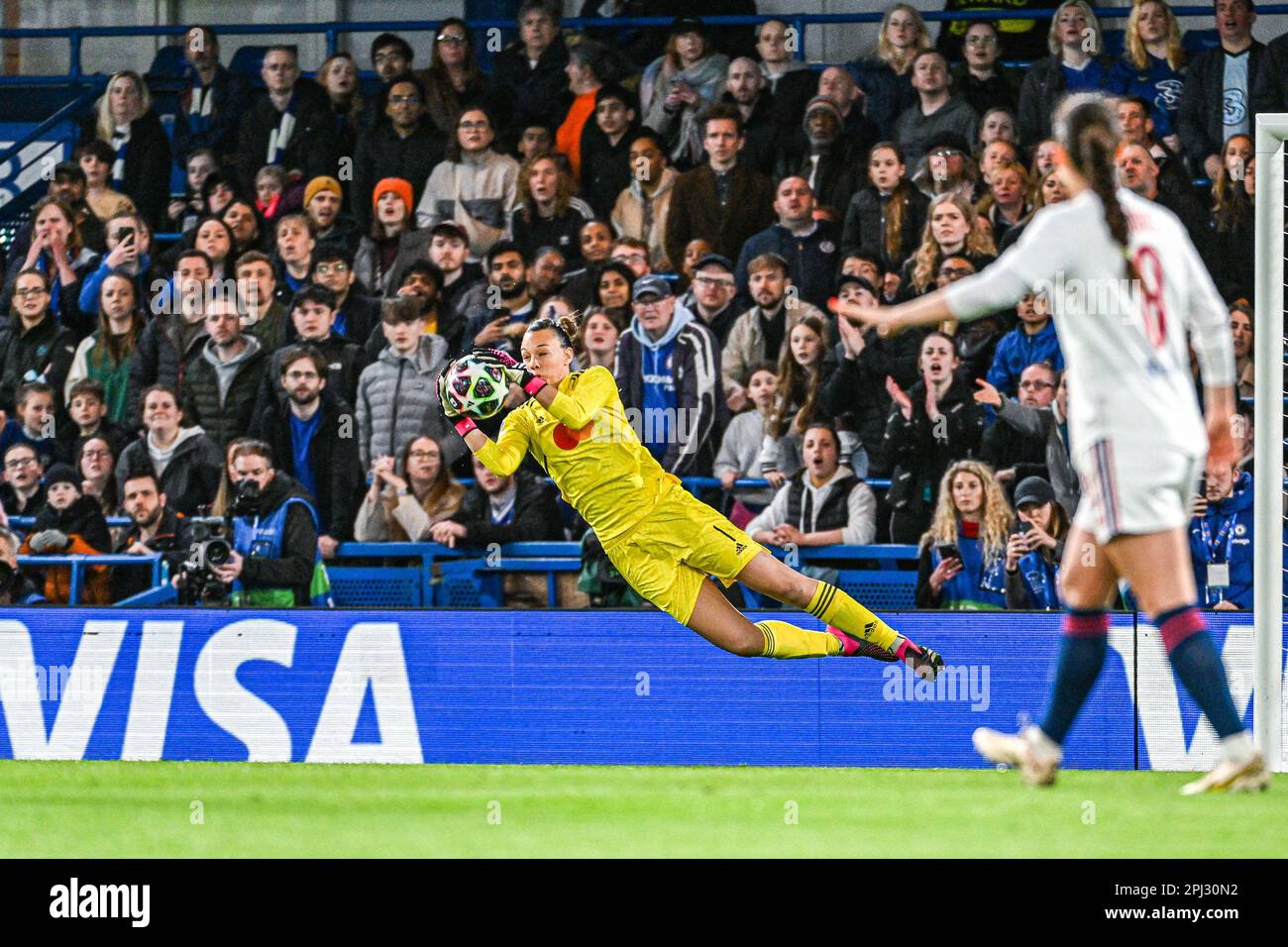goalkeeper Christiane Endler (1) of Lyon pictured during a female ...