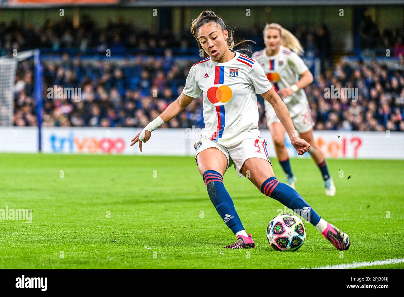 Selma Bacha (4) of Lyon pictured during a female soccer game between ...