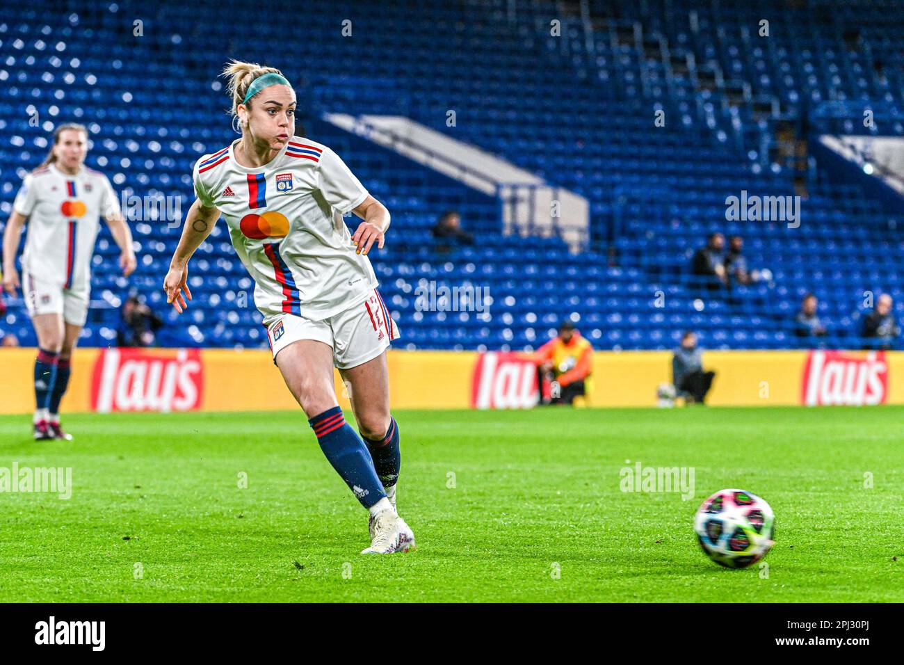 Ellie Carpenter (12) of Lyon pictured during a female soccer game ...