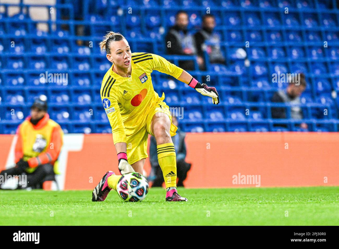 goalkeeper Christiane Endler (1) of Lyon pictured during a female ...