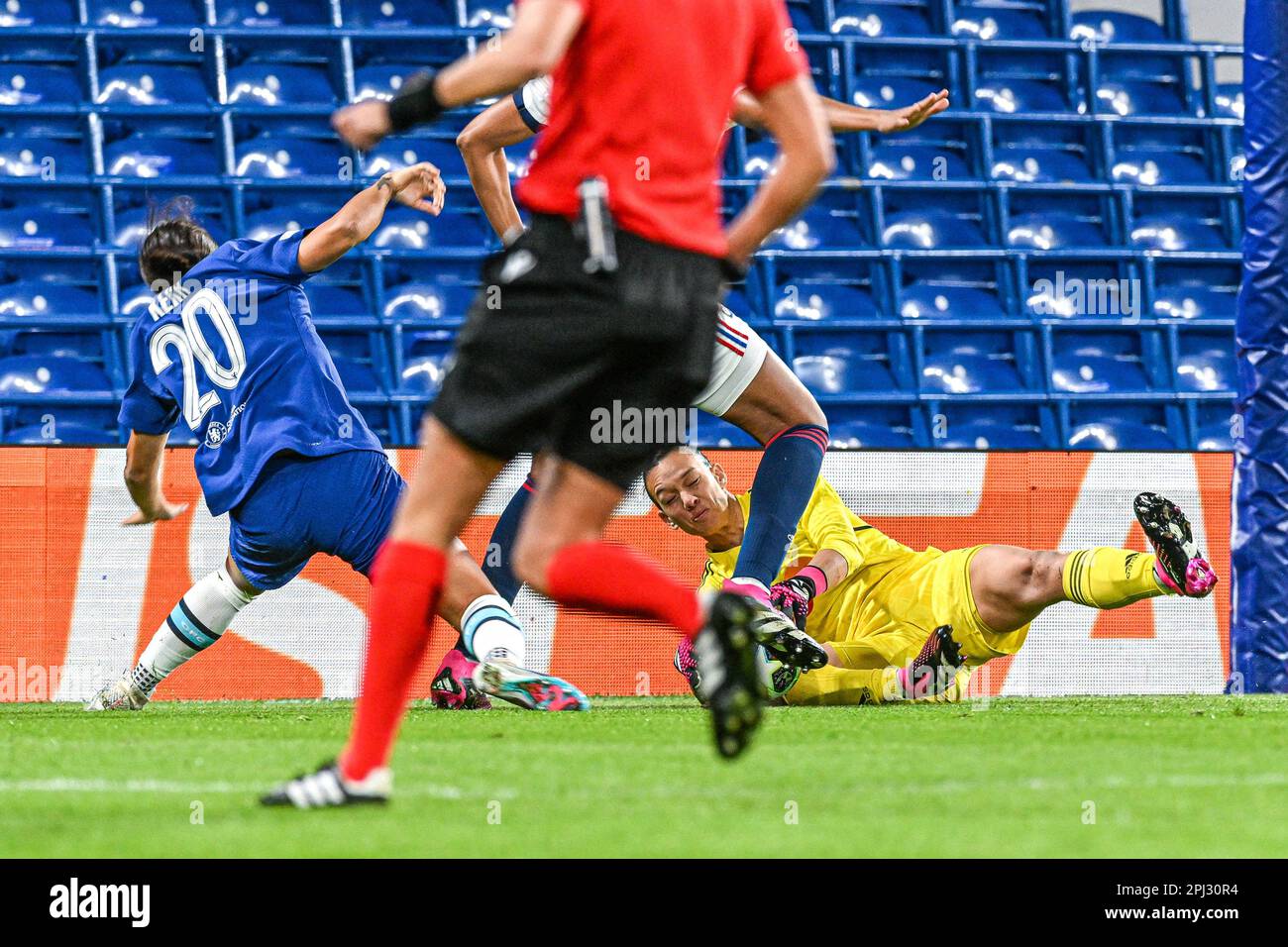 goalkeeper Christiane Endler (1) of Lyon pictured during a female ...