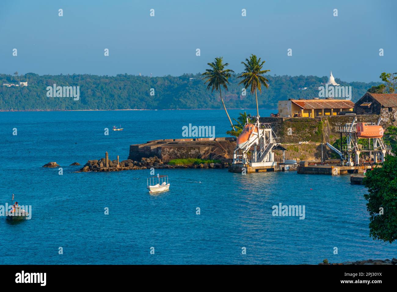 Galle, Sri Lanka, January 20, 2022: View of a small port in Galle, Sri ...