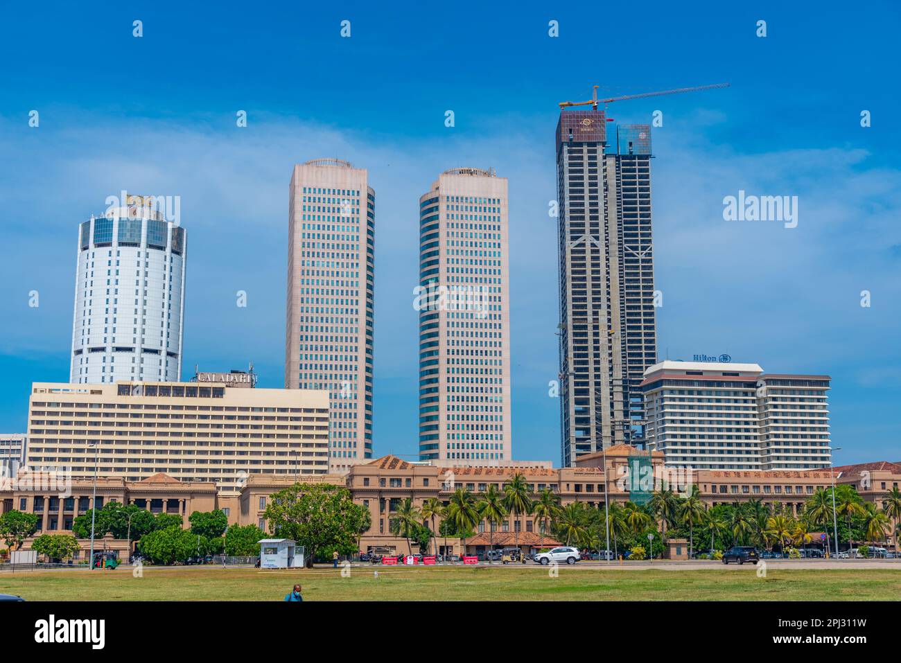 Colombo, Sri Lanka, January 19, 2022: Skyline with modern skyscrapers ...